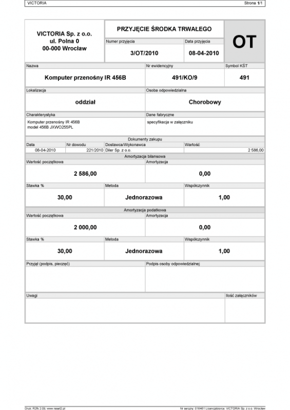 R2fk - Przykładowe wydruki - Reset2 producent oprogramowania
